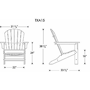 Trex Outdoor Furniture Yacht Club Shellback Adirondack Chair in Charcoal Black