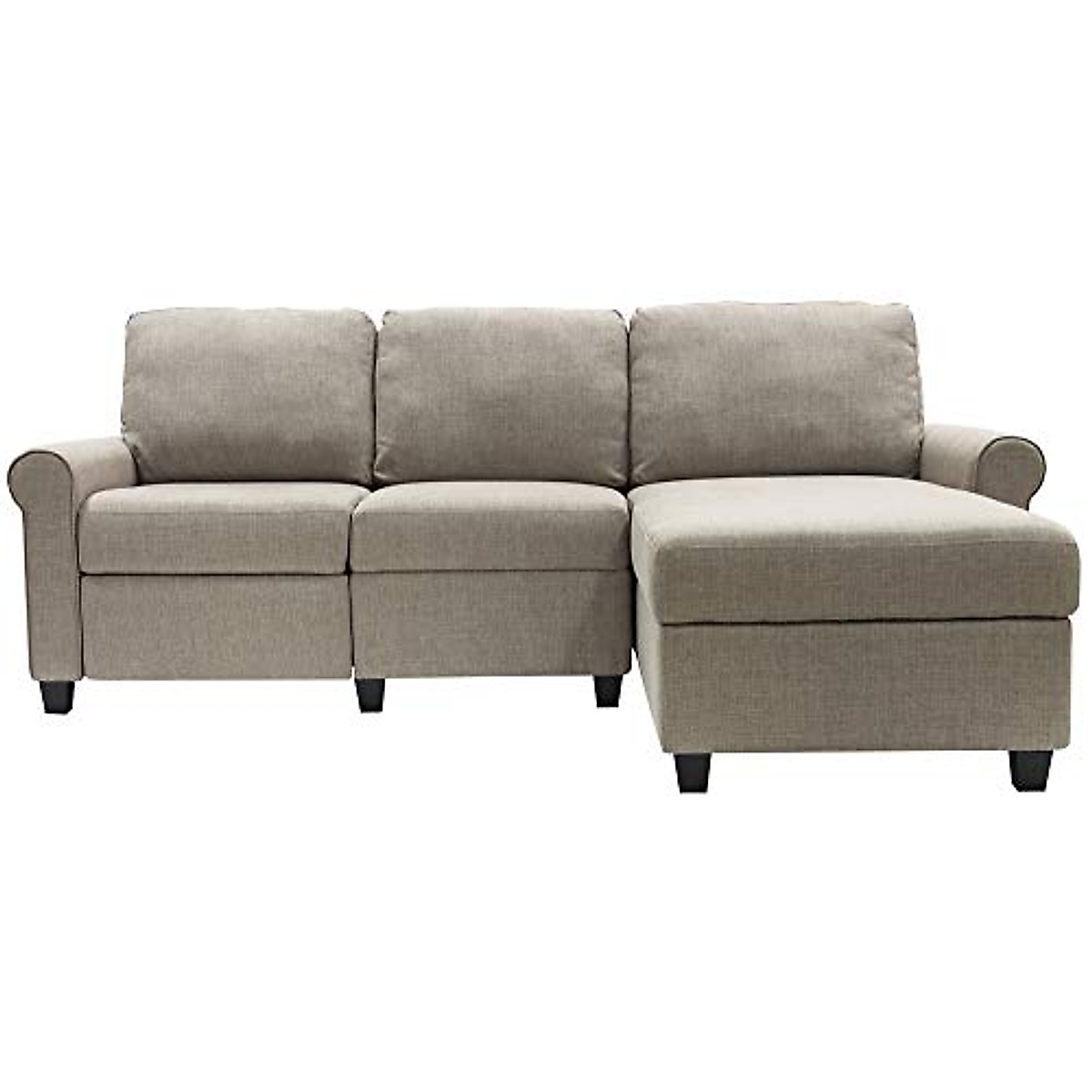 Serta Copenhagen Reclining Sectional with Right Storage Chaise - Oatmeal