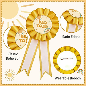 Lopeastar Here Comes the Son Baby Shower Decor Mom to Be Sash Dad to Be Corsage Set, Boho Sun Mommy to Be Sash Baby Shower Sash Set Party Decorations