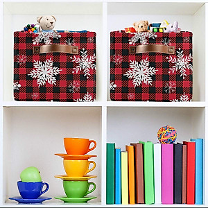 Rectangular Christmas Storage Bin Snowflakes Christmas Basket with Handles - Nursery Storage, Laundry Hamper, Book Bag, Gift Baskets