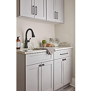 Amerock | Cabinet Knob | Matte Black | 1-1/4 inch (32 mm) Diameter | Factor | 1 Pack | Drawer Knob | Cabinet Hardware