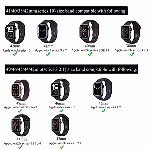 Breathable Hook and Loop Ankle Band for Compatible with Apple Watch Series 10 (42mm) 9 8 7 (41mm) 6 SE 5 4 (40mm) 3 2 1 (38mm), Medium