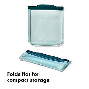 OXO Good Grips Silicone Reusable Bags – 4 Piece Starter Set - Oat/Lagoon