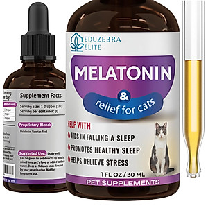 EDUZEBRA Cat Melatonin, Melatonin for Cats, Cat Sedative for Grooming, Cat Sleep Aid, Cat Calming Treats, Anxiety Relief for Cats, Support Restful Sleep for Your Cat