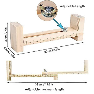 Crumye Wood Bracelet Jig,Clear Scale Bracelet Maker with 2 Clamp,DIY Wristband Rope Knot Braided Fixing Tools