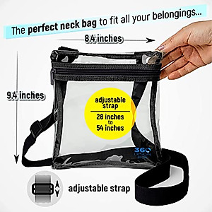 Clear Purses for Women Stadium Crossbody | Small Clear Bag Stadium Approved under 12x6x12 for Concert, Festival, Games Events