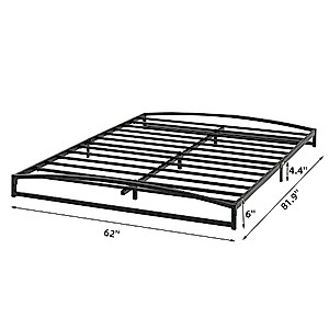 Amyove 6 Inch Metal Queen Size Platform Low Bed Frame with Metal Slat Support Mattress Foundation, No Box Spring Needed (Black 6inches, Queen)