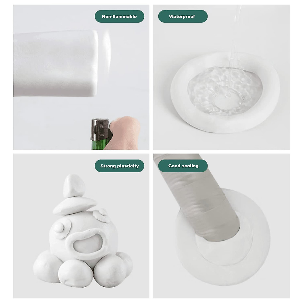 Waterproof Wall Repair Seal Mortar | Sealing Clay for Wall Hole Repair | Repair Air Conditioning Holes Sealing Mud | Holes Filler (1)