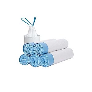 Trash Bag Drawstring Portable Kitchen Garbage Can Liners 3 Gallon White