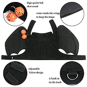 DIYASY Cat Halloween Bat Wing Costume,Halloween Small Pets Black Bat Costume Decoration for Puppy Dog and Cat with Bells