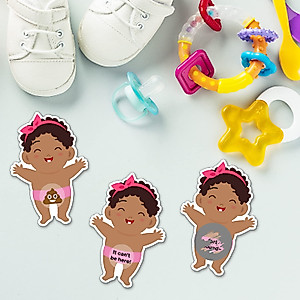 Baby Shower Raffle Card Game for Girls, Baby Shower Prizes, Silly Activity for Ice Breakers, Door Prizes, Baby Shower Party Decorations, Fun and Easy to Play - 38 Cards (curly hair)