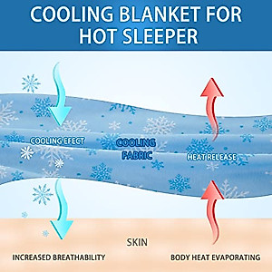 OIGAE Cooling Blanket for Hot Sleepers – Thin Summer Cooling Blanket Twin Size, Q-Max >0.5 Lightweight Cooling Throw Blanket for Bed, Couch, or Sofa – Snowflake Cool Blankets, (Blue, 60" x 80")