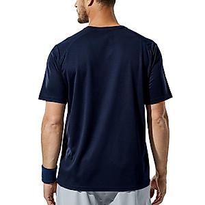 Haimont Men's Shirts Short Sleeve Dry Fit Moisture Wicking Workout Gym Tees, Mesh Performance T-Shirts, Navy, XXL