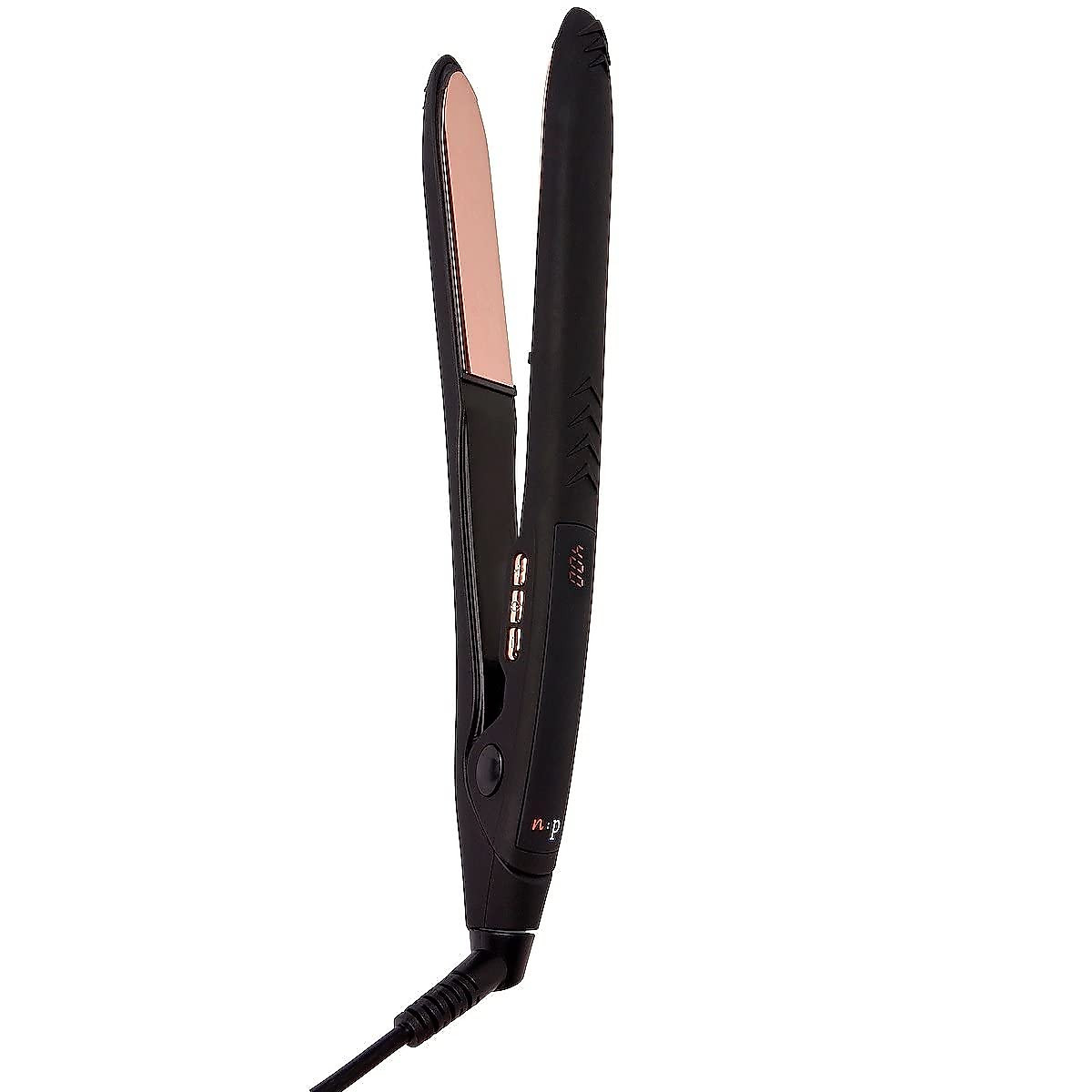 n:p Beautiful Flat Iron Vibrating Hair Straightener Technology Titanium Soft Cool Touch NO-Slip Grip