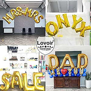 Lovoir 40 Inch Large Gold Letter H Balloons Big Size Jumbo Mylar Foil Helium Balloon for Birthday Party Celebration Decorations Alphabet Gold H