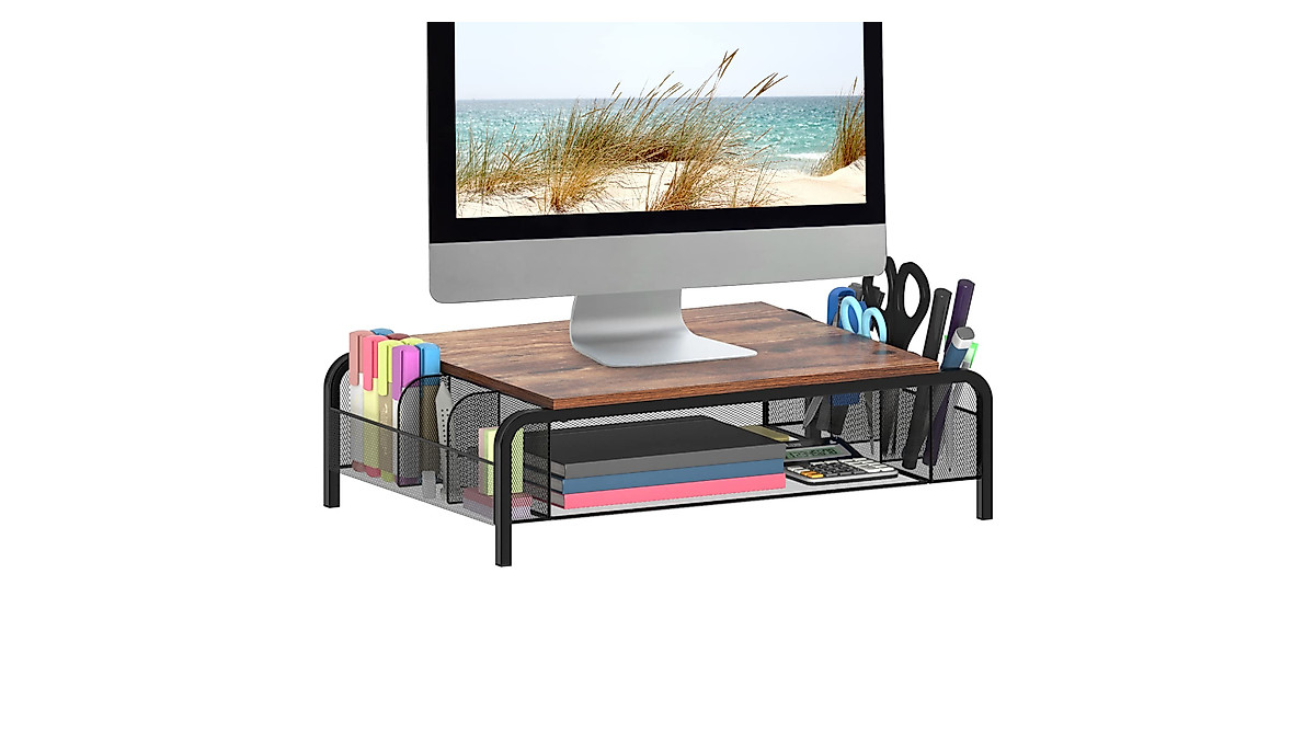 Trwcrt Metal Desk Monitor Stand Riser - Organize Your Workspace
