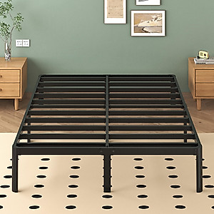 Lutown-Teen 14 Inch California King Bed Frames with Rounded Corner Legs, Heavy Duty Metal Cal King platform bed frame, No Box Spring Needed, Noise Free, Easy Assembly