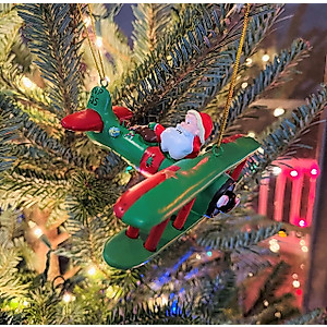 Tree Buddees Large Funny Aviator Santa Flying Plane Losing Presents Christmas Ornaments