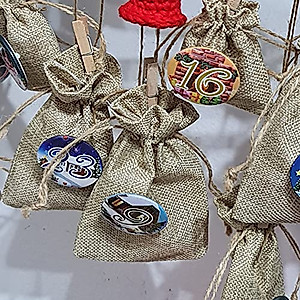 WEWIVODA Burlap Bags, 25 Packs 6''x8'' Drawstring Gift Bag Burlap Candy Pouch Party Favor Linen Pockets for Wedding Birthday Party Halloween Thanksgivings Christmas New Year Valentine's Day (6''x8'')