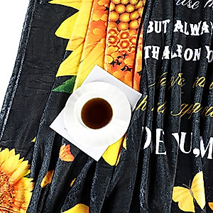 Durio Mom Blanket Soft Mothers Day Blanket Flannel Warm Blankets for Mom for Mom to Mom (Sunflower) 80" x 60"