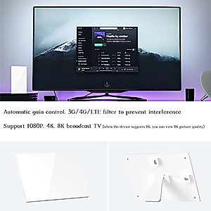 AusQo TV Antenna – 2023 New Epoch 8K Digital TV Antenna 1000Mile Range Indoor/Outdoor – Supports 8K 4K 1080P Fire TV Stick and All Old TVs – Amplifier Signal Booster – 16FT Coaxial HDTV Cable
