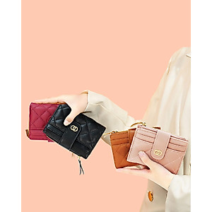 Small Wallet For Women- Credit Card Holder Wallet For Women Girls- Zipper Small Bifold Wallet Mini Coin Purse With ID Window