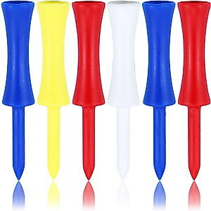 Zivisk Golf Tees Plastic 100 Count 2-3/4 inch Tall Step Down Tees Golf - Mixed Color