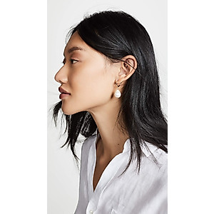 Brinker & Eliza Women's Back To Basics Huggie Earrings, Gold/Pearl, One Size