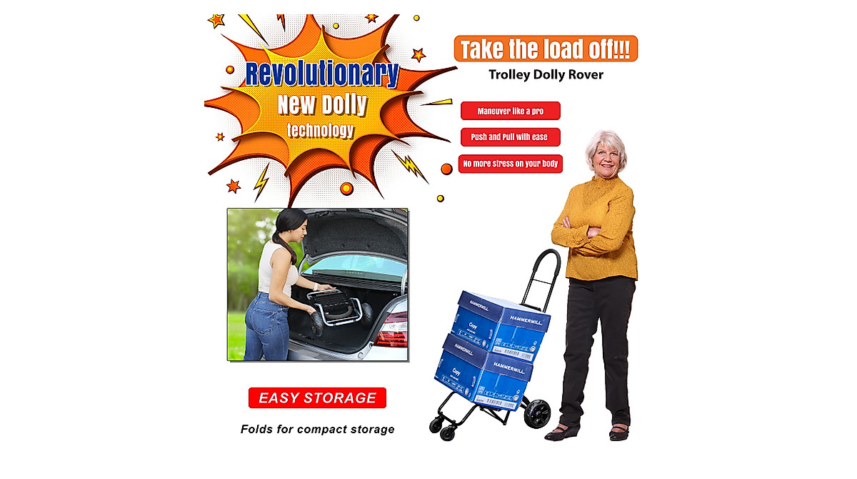 Push with Ease: Trolley Dolly Rover Folding Utility Cart