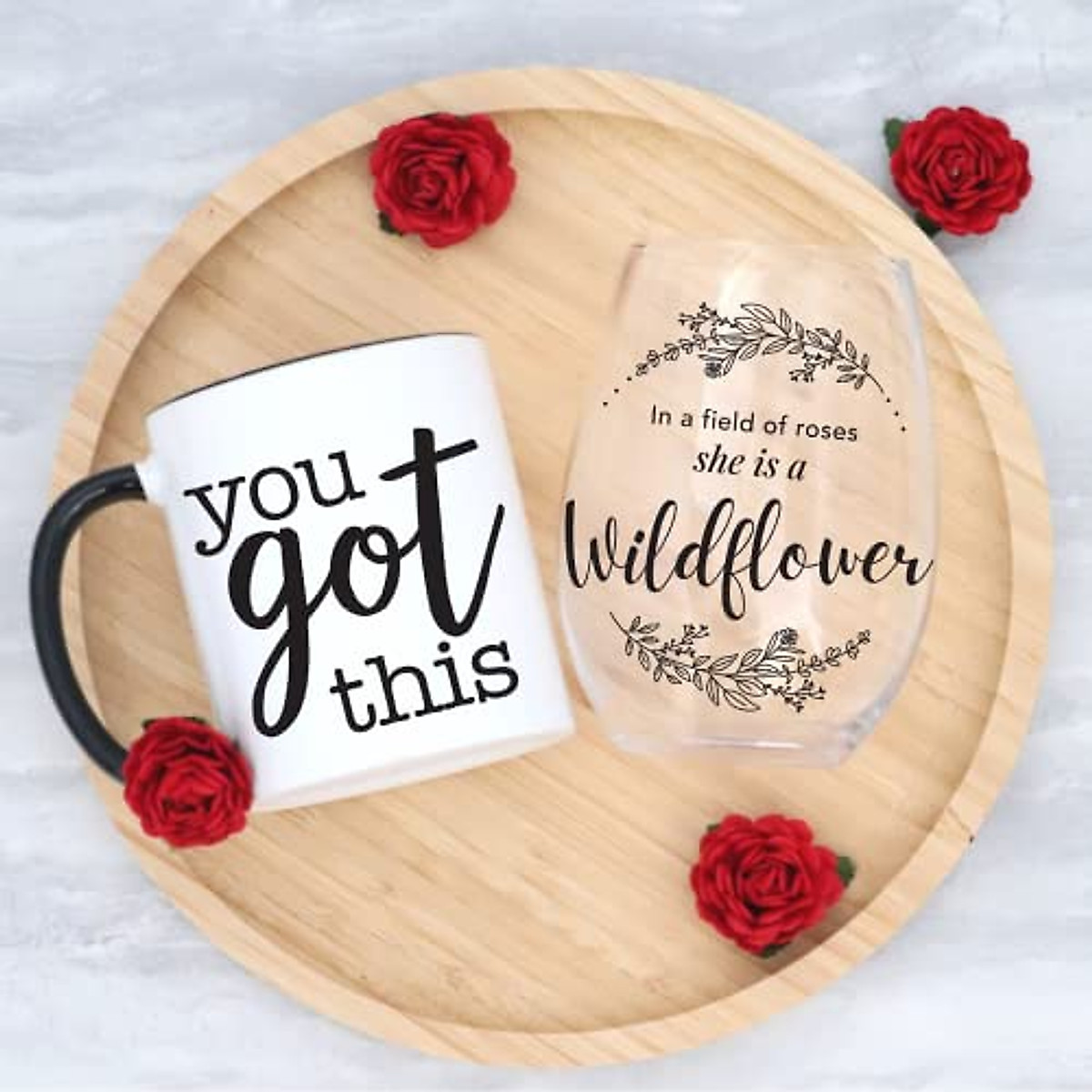 Celebrimo She Is A Wildflower Wine Glass as Mindfulness Meditation Gifts for Women - Thoughtful Bestfriend Gifts - Spiritual, Inspirational, Motivational Gifts for Women - Sister Wine Glass 15oz