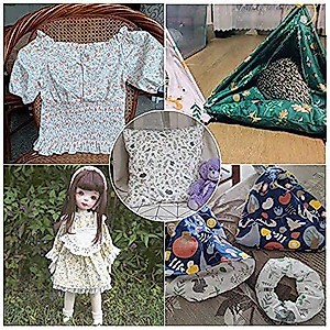 Qililandiy 7 Pcs Green Floral Fat Quarters Fabric Bundles Quilting Fabric Bundle Patchwork for Sewing Quilting and Crafting (18x22 inch)