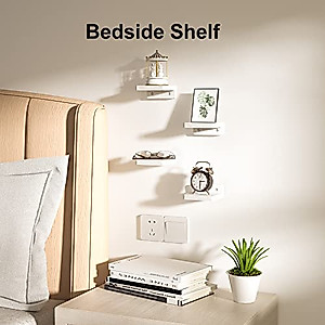 SRIWATANA U-Shape Shelves Wall Mounted Set of 3 and Small Floating Shelves Set of 4