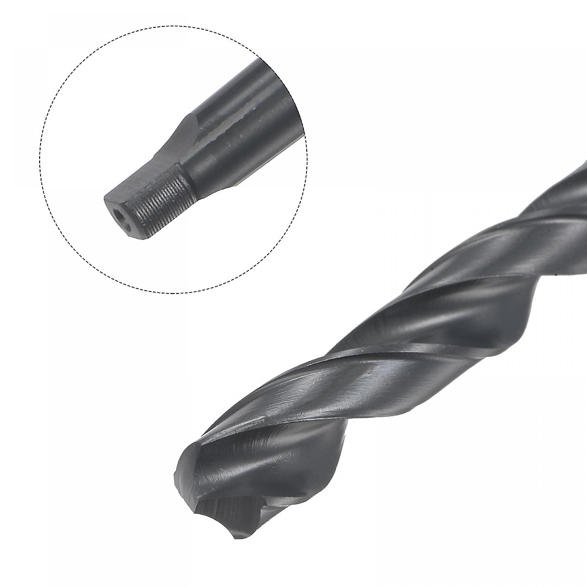 uxcell 13.2mm Twist Bit Jobber Drill Bit with MT1 Morse Taper Shank, 95mm Flute Length High-Speed Steel Black Oxide Taper Shank Drill Bits