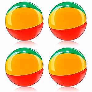 4 Pieces Beach Balls for Kids Inflatable Beach Balls Large Rainbow Pool Toys Swimming Pool Party Ball for Summer Beach Water Play Toy, Pool and Party Favor (10 Inch)