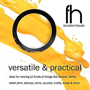 Magnifying Glass 5X Handheld for Jewelry, Coins, Stamps, Reading, Soldering, Inspection, Collecting, Aids in Macular Degeneration and Visual Impairment, Laboratory Magnifying Glass (Black)