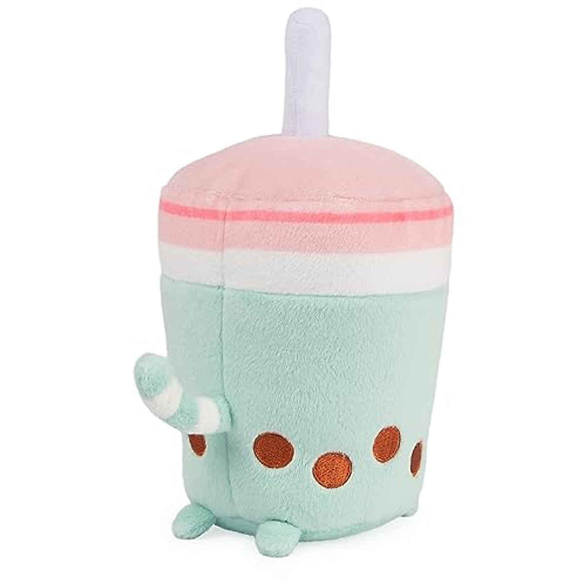 GUND Pusheen Boba Tea Cup Plush Cat Stuffed Animal for Ages 8 and Up, Green/Pink, 6”