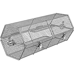 Skyflame Stainless Steel Round Tumble Rotisserie Grill Basket for Partitioned Food Grilling - Fits for 5/16 Inch Square, 3/8 Inch Square, 3/8 Inch Hexagon, 1/2 Inch Hexagon Spit Rods