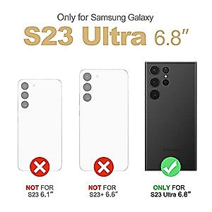 SURITCH for Samsung Galaxy S23 Ultra Clear Case 6.8" (Only), [Built-in Screen Protector] Full Body Protective Hard Shell+Soft TPU Phone Case for Samsung S23 Ultra -(Full Clear)