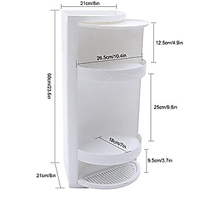 WANLECY Bathroom Corner Shelf, 3 Tier Corner Cosmetic Storage Rack Cabinet, White Countertop Storage or Wall Shelf, Rotating Triangle Scalloped Shelf for Bedroom, Bathroom and Kitchen