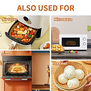 Air Fryer Liners Disposable Square, 100PCS 7.9 INCH Airfryer Liners, Natural Non-stick Parchment Paper for Air Fryer Oil-proof Water-proof, Paper liners for air fryer, Steamer, Baking, Microwave Etc