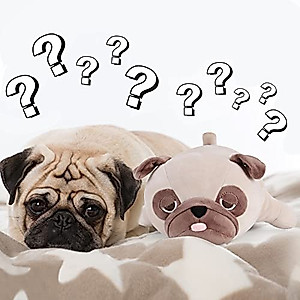 meowtastic Cute Weighted Stuffed Animals - 20" 2.0 lbs Weighted Pug Stuffed Animal Bulldog Plush Pillow, Big Weighted Stuffed Dog Plush Toys Gifts for Kids & Adults (20" 2.0 lbs, Beige Pug)