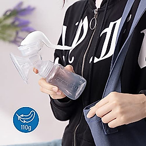 Elfzone Manual Breast Pump, Adjustable Suction Silicone Hand Pump Breastfeeding, Small Portable Manual Breast Milk Catcher Baby Feeding Pumps & Accessories, White, Mothers Day Gifts