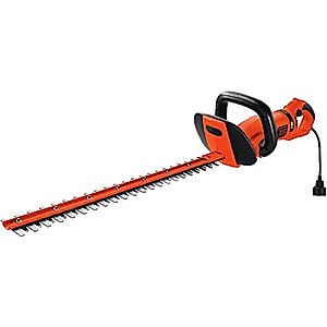 BLACK+DECKER Hedge Trimmer, Rotating Handle, Dual Blade Action Blades, 3.3-Amp, 24-Inch (HH2455)