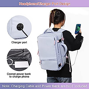 Sinaliy Large Travel Backpack for Women, 40L Carry On Backpack, 17 Inch Laptop Waterproof Backpack, College Bookbag, Backpack for Women, as Person Item Flight Approved