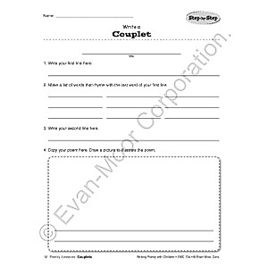 Evan-Moor Writing Poetry with Children, Grade 1-6 Activity Book - Supplemental Teaching Resource Workbook Inspires Poets (Writing Skills Essentials)