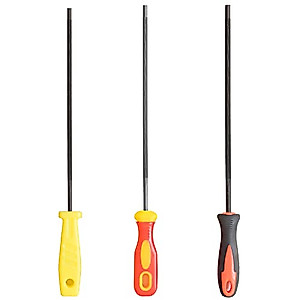 SKZIRI Chainsaw File Set 3 Sizes 5/32, 7/32, 3/16 inch, Chainsaw Sharpener Set Tool Kit Chain Sharpening File Sharpening File Steel with Plastic Handle Round Files for Chainsaw Chain