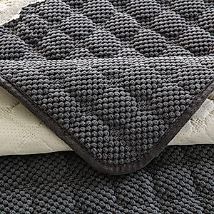 vctops Soft Corduroy Sofa Couch Cover, Plaid Sectional Couch Covers, Non-Slip Sofa Slipcover for Dogs Cats Kids(Dark Grey,28"x28")