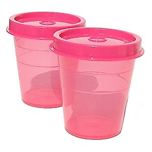 Tupperware Minis Midgets Storage Containers Set of 2 in Rose Pink