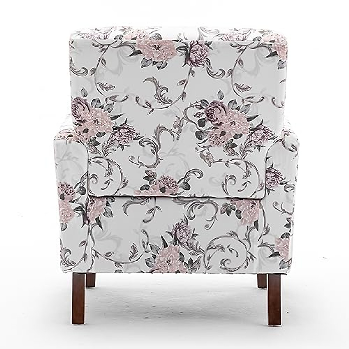 US Pride Modern Accent Armchair for Office and Living Room Decor with Birch Wood Frame and Microfiber Upholstery, Easily Assembled Arm Chair with Removable Cushions, 06 Printed Fabric