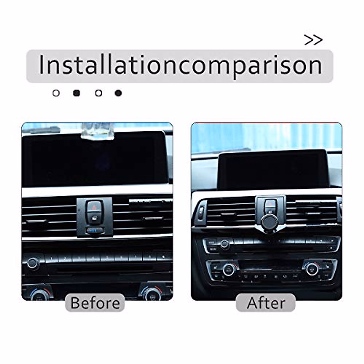 LLKUANG 360° Rotary Mobile Cell Phone Holder Mount for BMW 1 2 3 4 Series GT F20 F21 F22 F23 F30 F31 F32 F33 F34 F35 F36 M2 F87 M3 M4 F80 F82 F83 Black